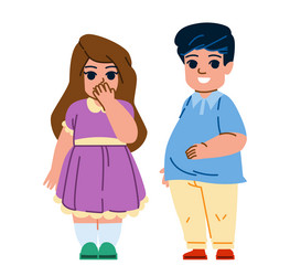 Kid overweight Royalty Free Vector Image - VectorStock