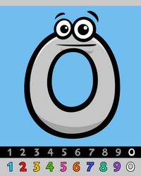 Cute elephant zero number Royalty Free Vector Image