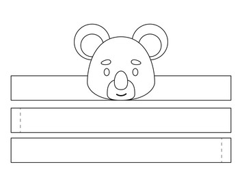 Printable koala paper crown diy cut party ribbon Vector Image