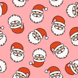 Cute santa claus seamless pattern Royalty Free Vector Image