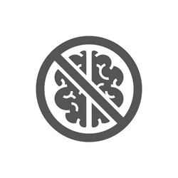 Stop thinking sign a depicting crossed-out Vector Image