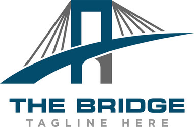 Bridge construction logo icon design Royalty Free Vector