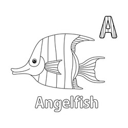 Eel animal tracing letter abc coloring page e Vector Image