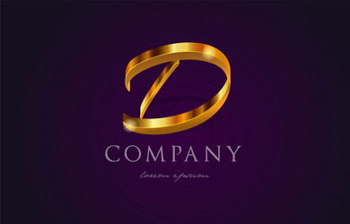 D alphabet letter golden 3d logo icon design Vector Image