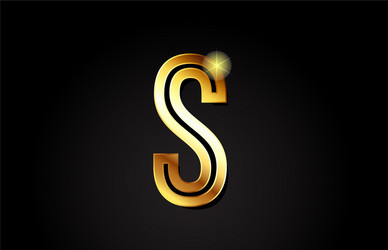 Combination letter fs f s alphabet with gold Vector Image
