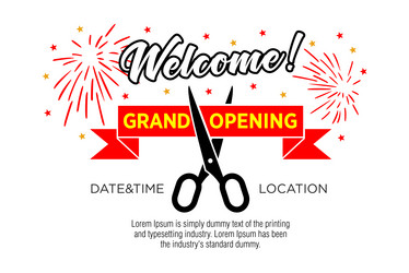 Grand opening flyer template Royalty Free Vector Image