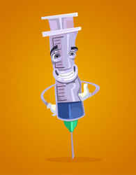 Happy syringe Royalty Free Vector Image - VectorStock