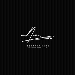 Initial letter am logo - hand drawn signature Vector Image