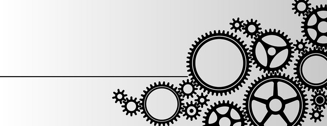 Mechanical gear wheel banner small and large Vector Image