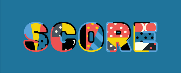 Score concept retro colorful word art Royalty Free Vector