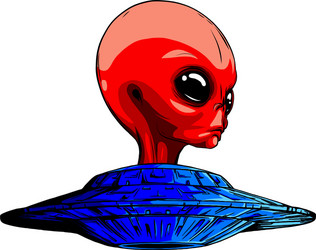 Alien head ufo design art Royalty Free Vector Image