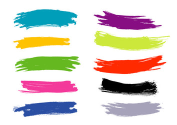 Set of colorful brush strokes modern design Vector Image