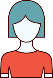 Silhouette color half body woman Royalty Free Vector Image