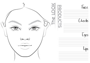 Realistic makeup artist face chart blank template Vector Image