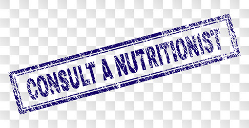 Scratched textured consult a nutritionist stamp Vector Image