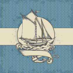 Vintage marine background Royalty Free Vector Image
