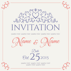 Royal wedding invitation card template Royalty Free Vector