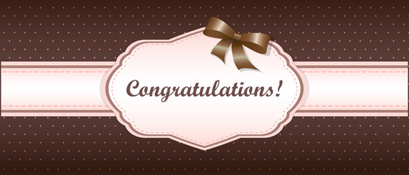 Shabby chic girly congratulations card swatch Vector Image