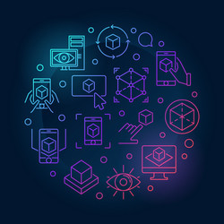 Ar round made with augmented Royalty Free Vector Image