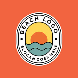 Beach logo design emblem template Royalty Free Vector Image