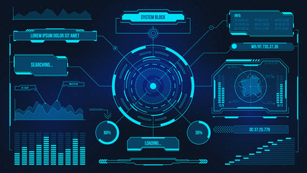 Virtual target digital eye hud ui futuristic Vector Image