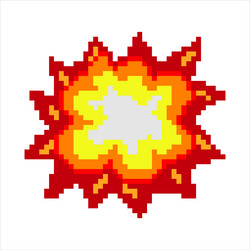 Nuclear explosion with pixel art Royalty Free Vector Image