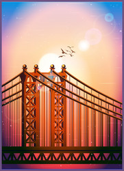 Cable-stayed bridge Royalty Free Vector Image - VectorStock