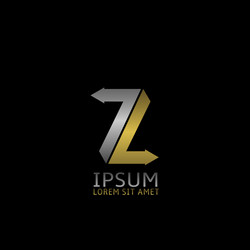 Monogram z arrows letter with directions Vector Image