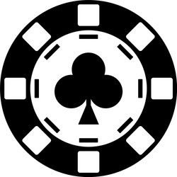 Casino chip logo black poker with card suits Vector Image