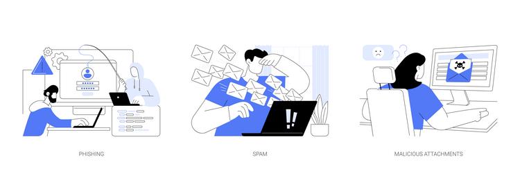 Computer network attack isolated cartoon Vector Image