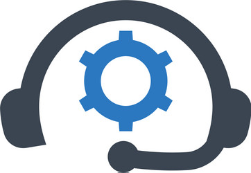 Technical support round media icon on white Vector Image