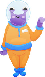Cartoon chicken alien Royalty Free Vector Image