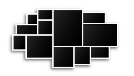 Modern and blank images collage frame template Vector Image