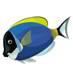 Cartoon manta fish isolated on white background Vector Image