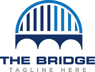 Bridge construction logo icon design Royalty Free Vector