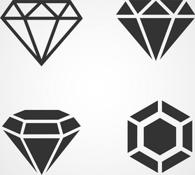 Diamond icon flat design Royalty Free Vector Image