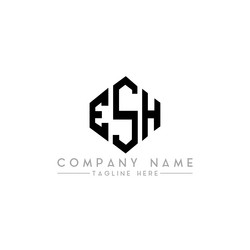 Esh circle letter logo design with circle Vector Image