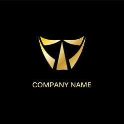 Gold triangle line stripe logo Royalty Free Vector Image