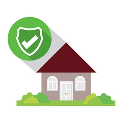 Building home security button shadow Royalty Free Vector