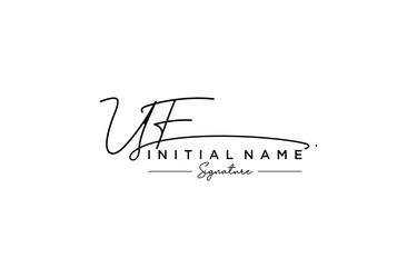 Initial uf signature logo template hand drawn Vector Image