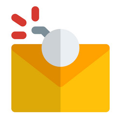 Mail bomb used to corrupt receivers system Vector Image