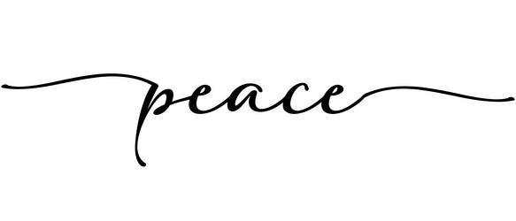 The Word Peace In Cursive