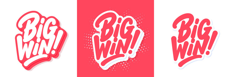 Big win handwritten letterings Royalty Free Vector Image