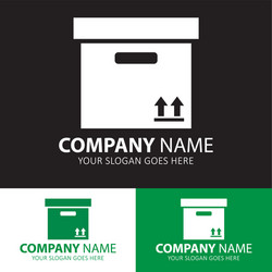 Open green box on white Royalty Free Vector Image