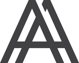 Double a letter logo lettermark aa monogram type Vector Image