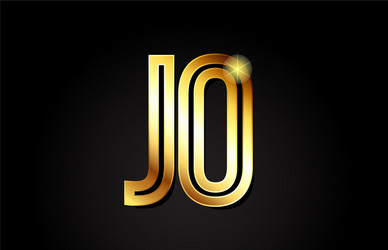 Combination letter jo j o alphabet with gold Vector Image