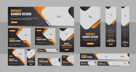 Modern web banner design template set Royalty Free Vector