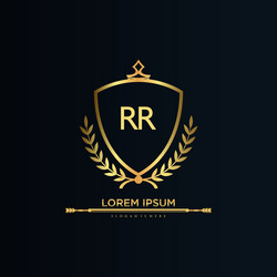 Royal queen r letter logo luxury gold crown Vector Image
