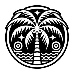 A solid style icon of polynesian tattoo symbol Vector Image