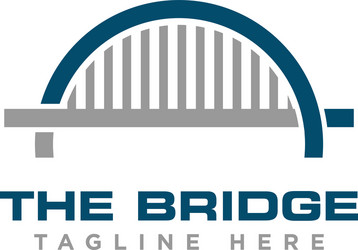 Bridge construction logo icon design Royalty Free Vector